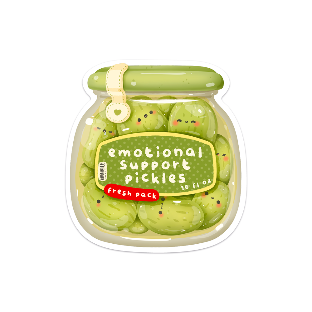 Emotional Support Pickles Waterproof Vinyl Sticker – Meowashi