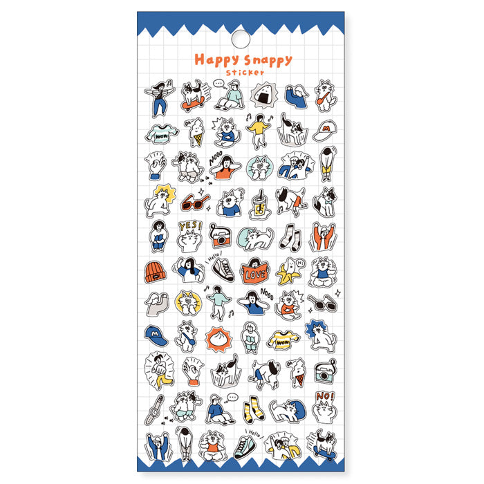 Mind Wave Happy Snappy Clear Sticker - Blue – Meowashi