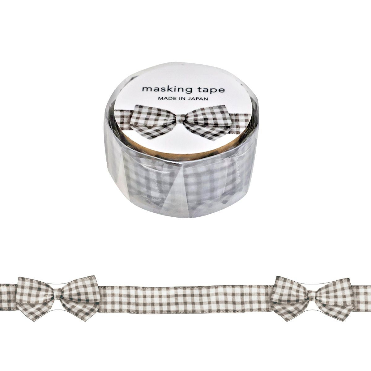 Mind Wave Ribbon Die Cut Washi Tape - Gray Gingham Check – Meowashi