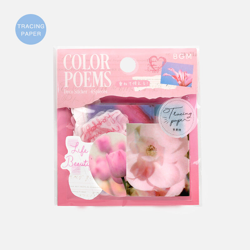 BGM Color Poems Sticker Flakes - Pink – Meowashi