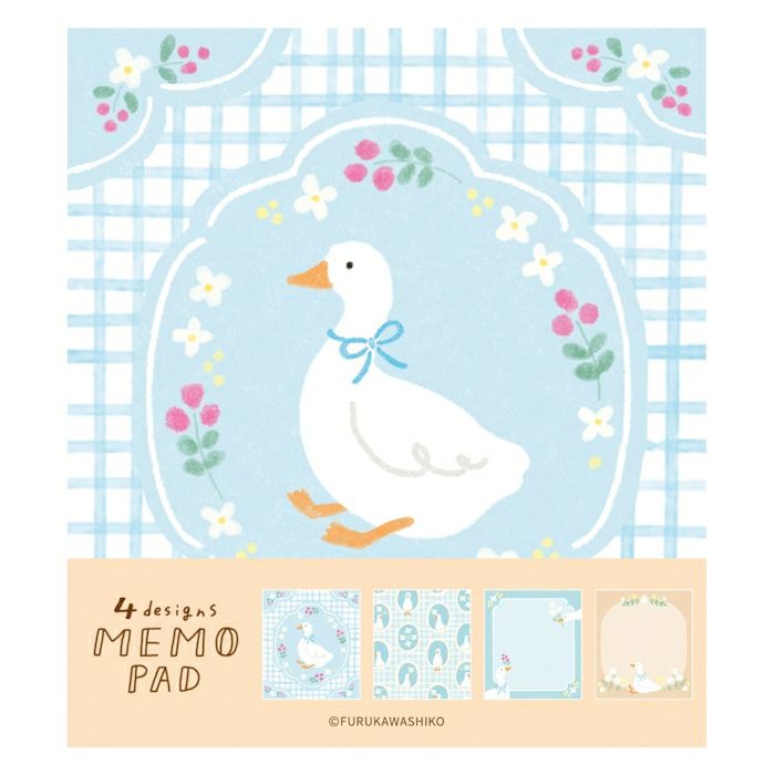 Furukawashiko Spring Limited Edition Memo Pad - Flower and Duck – Meowashi