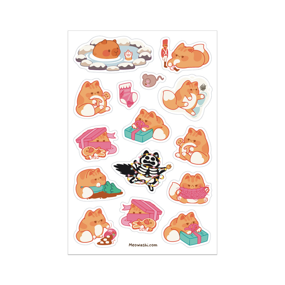 Annoying Winter Cat Sticker Sheet – Meowashi