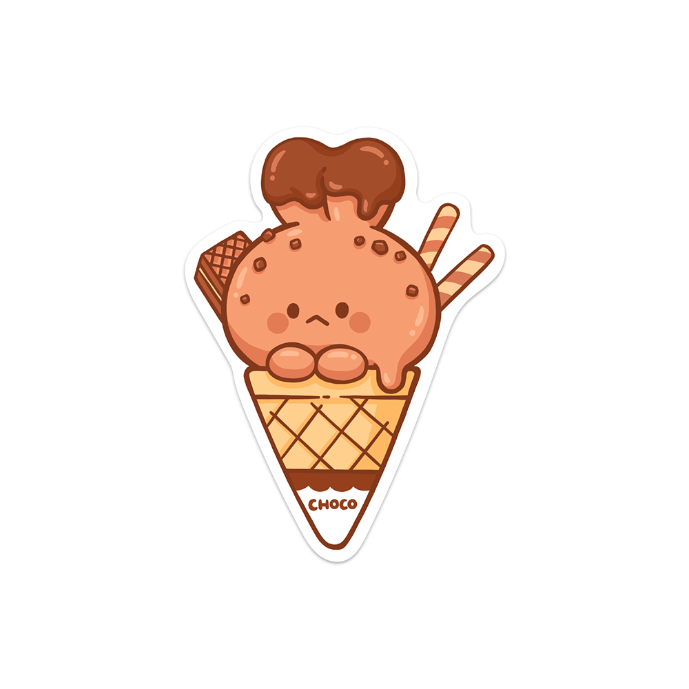 Chocolate Rabbit Ice Cream Cone Waterproof Vinyl Sticker – Meowashi