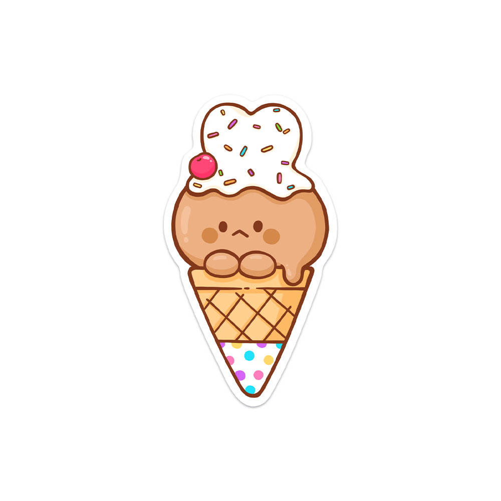 Coffee Rabbit Ice Cream Cone Waterproof Vinyl Sticker – Meowashi
