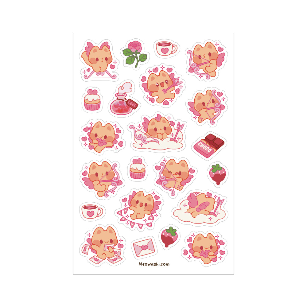 Cupid Cat Clear Sticker Sheet – Meowashi