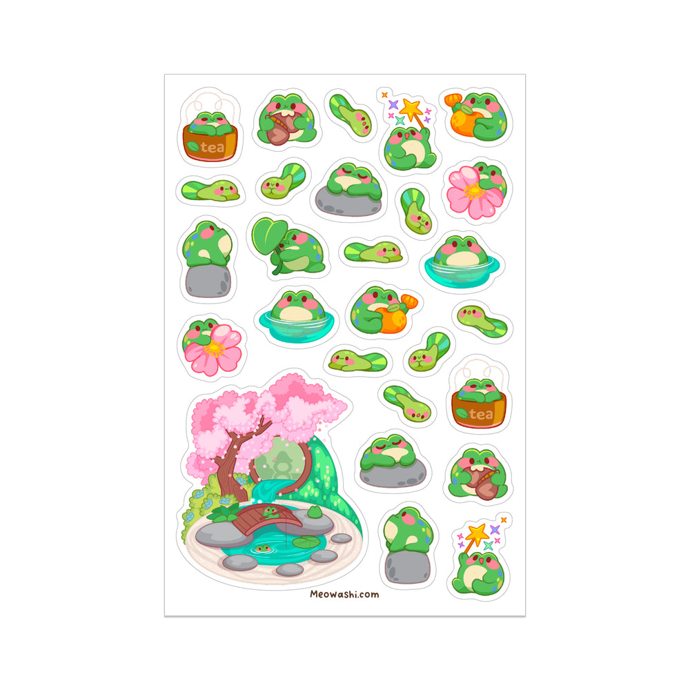 Frog in Zen Garden Sticker Sheet – Meowashi