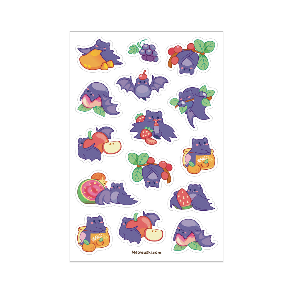 Fruit Bat Clear Sticker Sheet – Meowashi