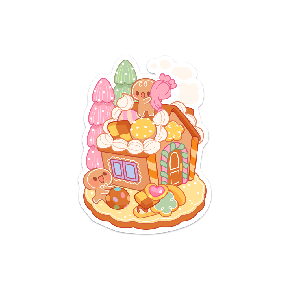 Gingerbread House Waterproof Vinyl Sticker – Meowashi