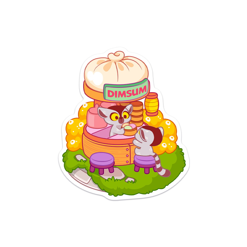 Lemurs Dim Sum Restaurant Waterproof Vinyl Sticker – Meowashi