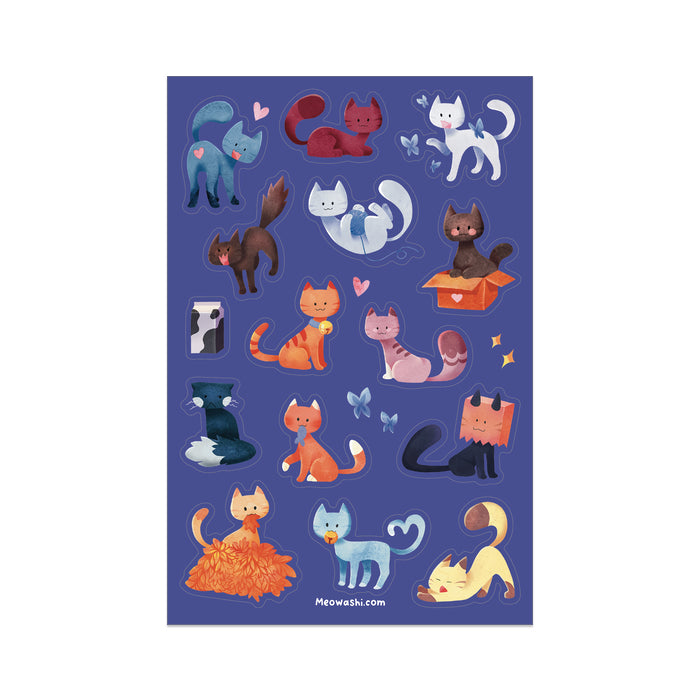 Lovely Cats Vinyl Sticker Sheet – Meowashi