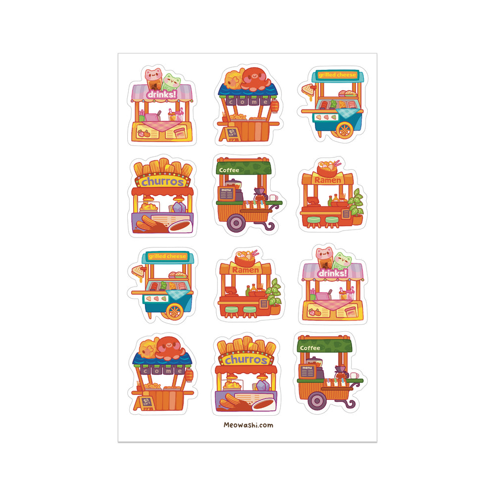 Night Market Stall Sticker Sheet – Meowashi