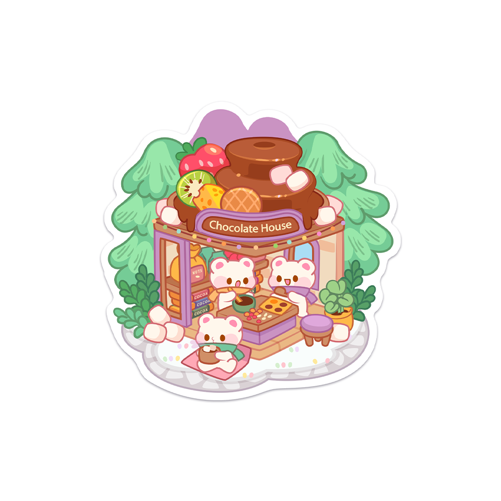 Polar Bear Chocolate House Waterproof Vinyl Sticker – Meowashi