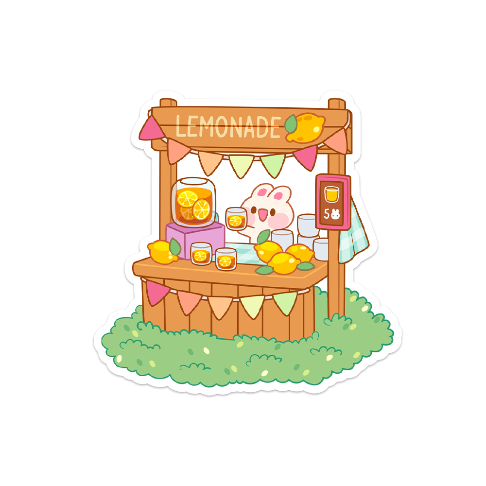 Rabbit Lemonade Stand Waterproof Vinyl Sticker – Meowashi