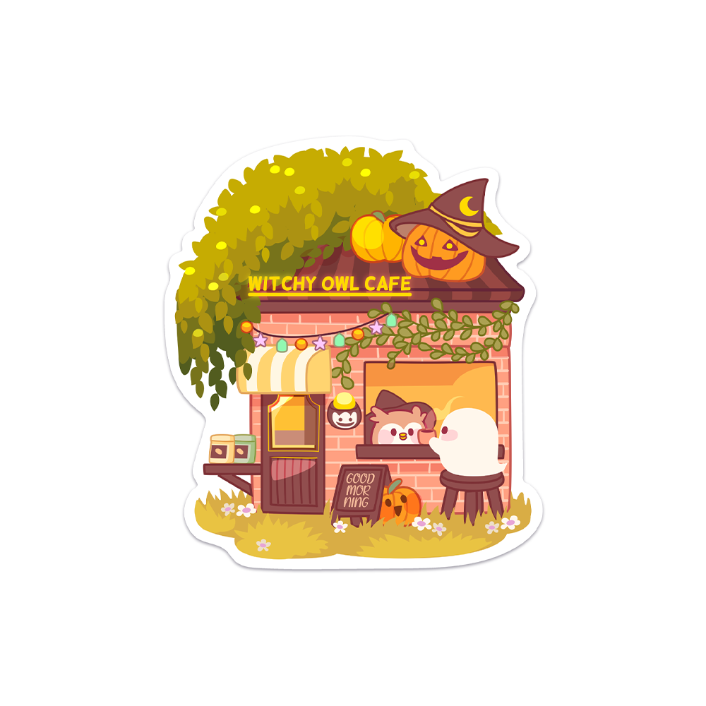 Witchy Owl Cafe Waterproof Vinyl Sticker – Meowashi