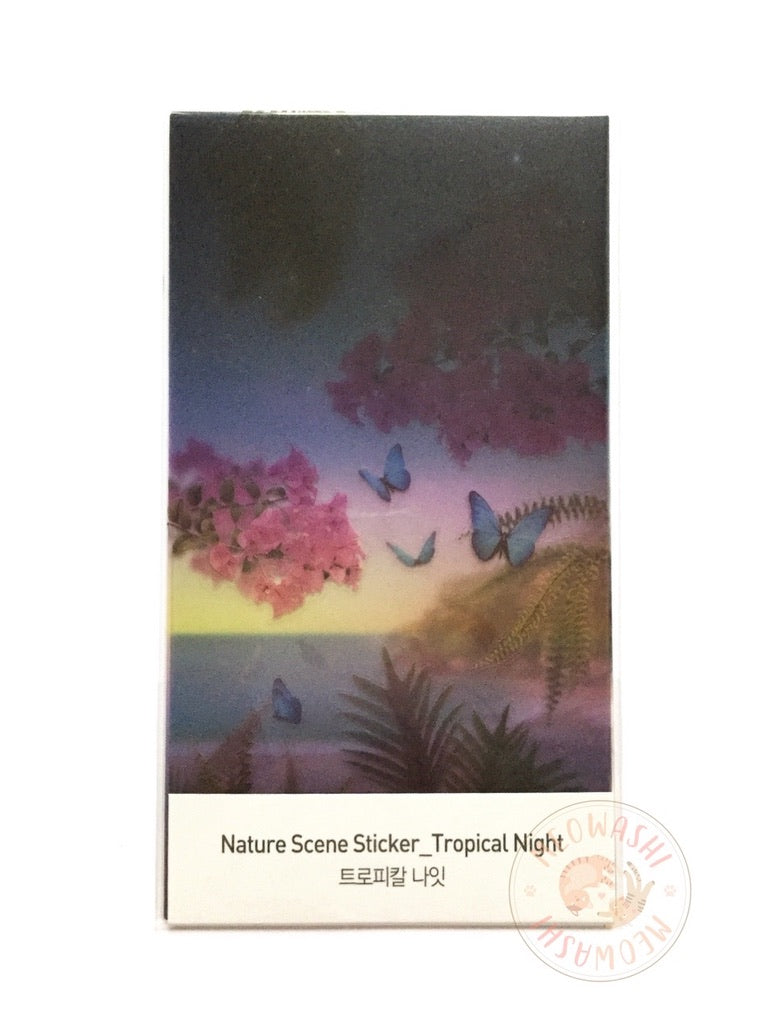 Appree nature scene sticker - Tropical night – Meowashi