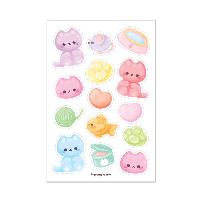 Gummy Cat Washi Sticker Sheet – Meowashi